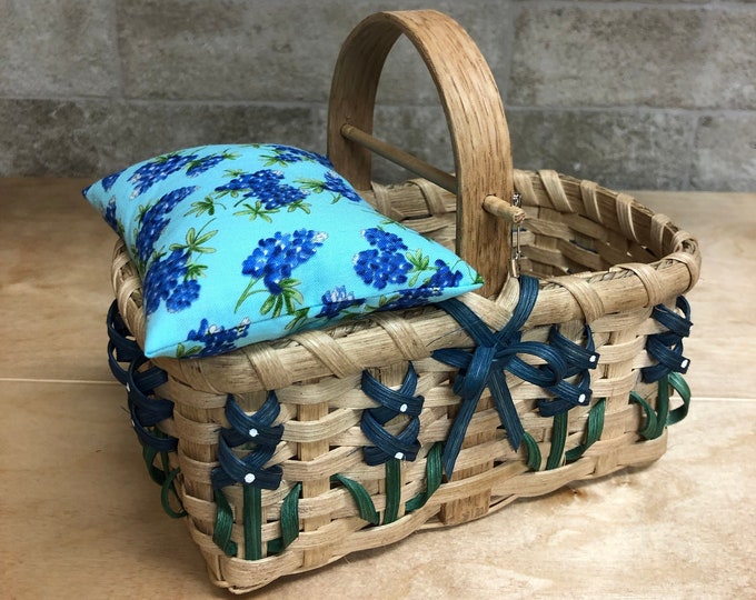 Texas Bluebonnet Pincushion Basket Sewing Basket Mending - Etsy