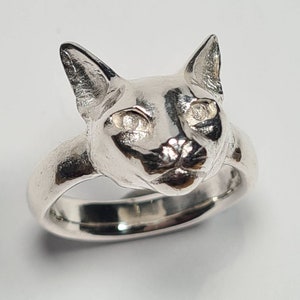 Abyssinian Cat Ring Sterling Silver Handmade - Etsy