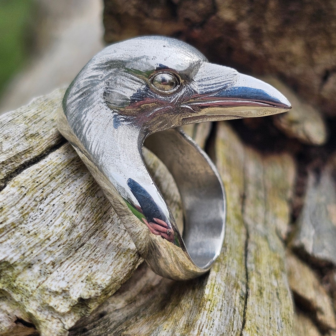 Eric the Crow Ring Bird Ring Large Animal Ring Raven Corvus Corvidae ...