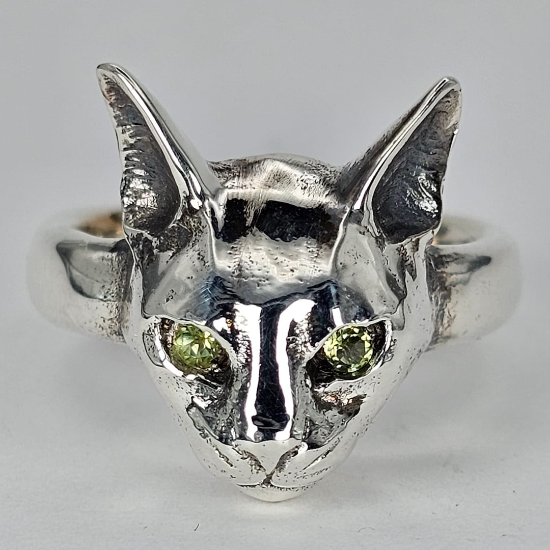 Abyssinian Cat Ring Sterling Silver Handmade - Etsy