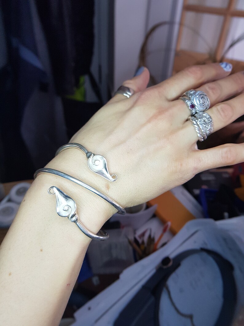 Calla Lily Bangle Sterling Silver Handmade - Etsy