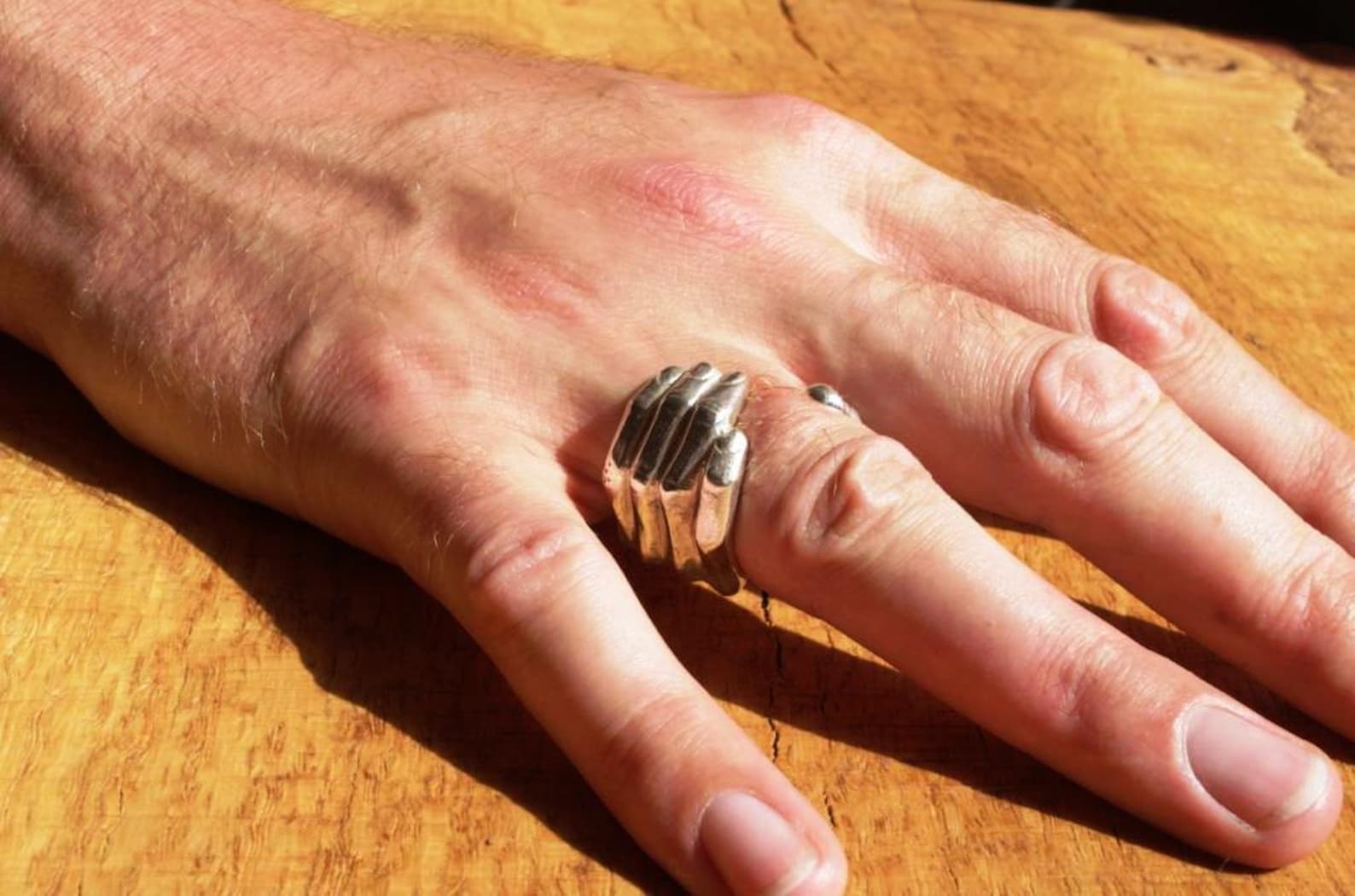 Massive Hand Ring Handmade Sterling Silver - Etsy
