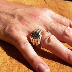 Massive Hand Ring Handmade Sterling Silver - Etsy