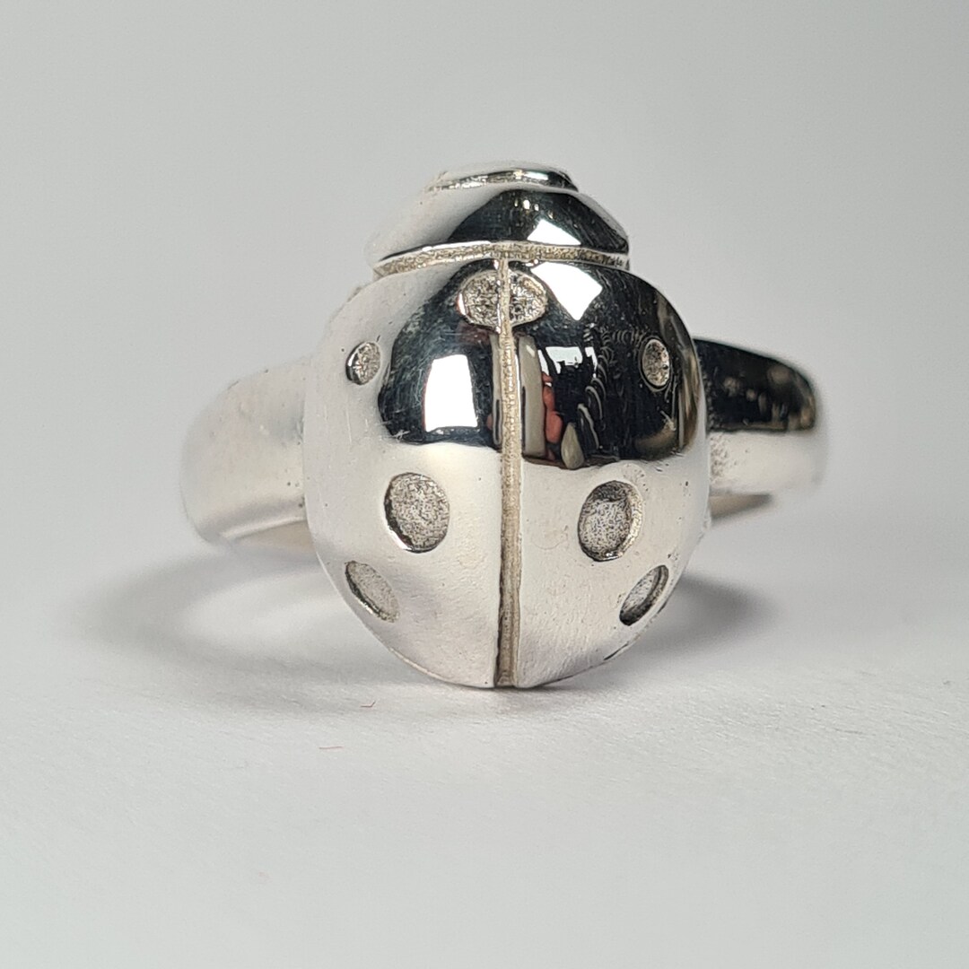 Ladybird Ladybug Ring Sterling Silver Handmade - Etsy