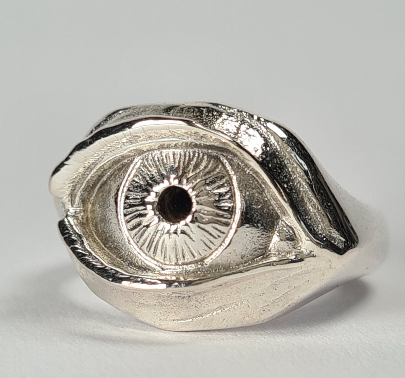 Eye Ring, Handmade in London From Recycled Sterling Silver, Option to ...