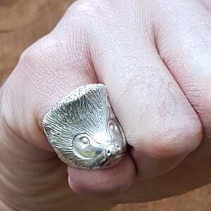 Hedgehog Ring, Handmade, Sterling Silver, Heavy - Etsy