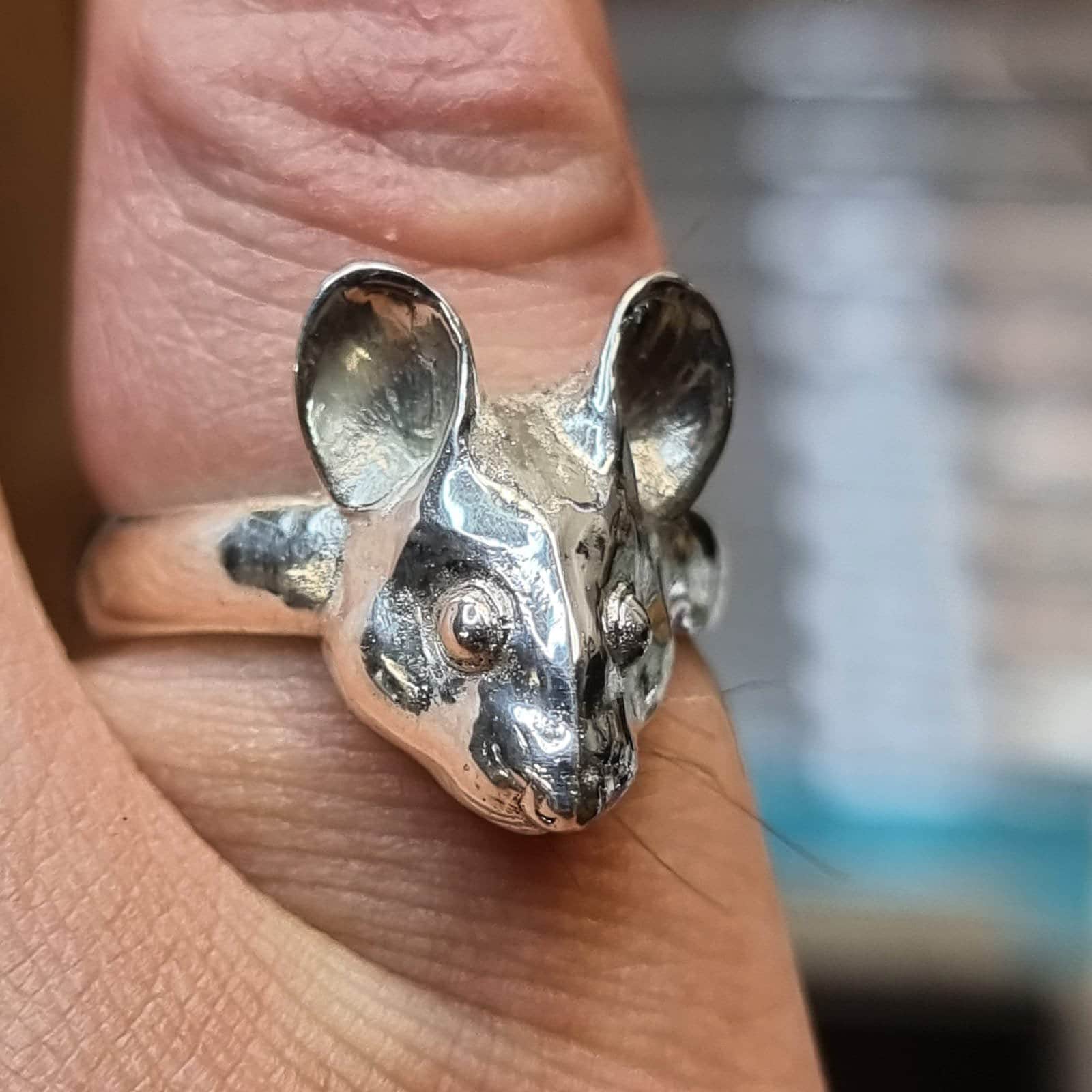 Mouse Ring Sterling Silver Handmade - Etsy UK