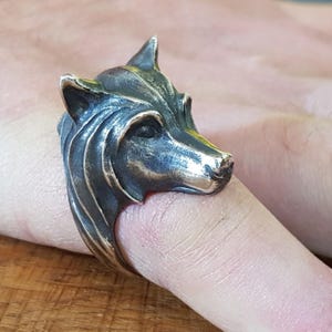 Wolf Ring Handmade Stering Silver Direwolf Ring 3d Wolf Head Ring - Etsy
