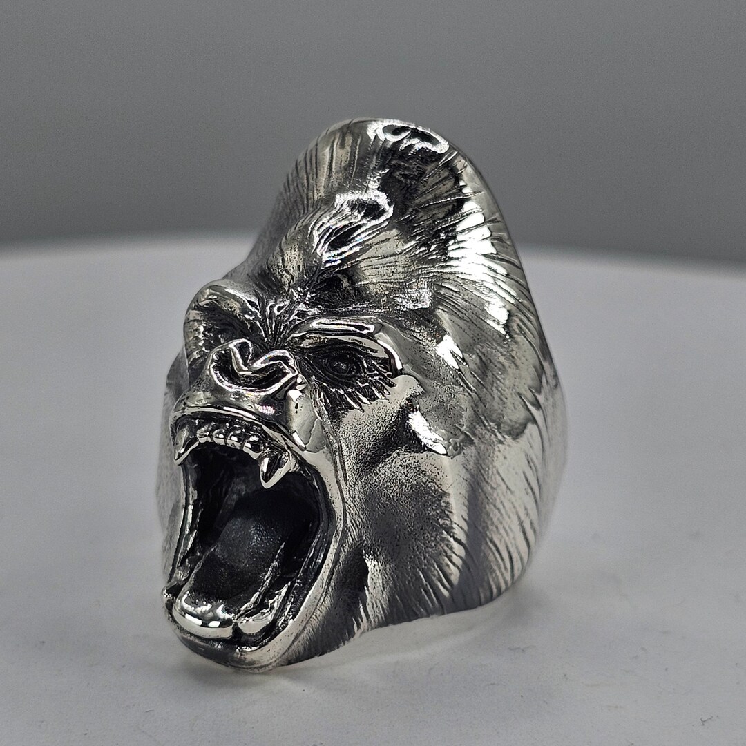 Guy the Gorilla Ring King Kong Sterling Silver Handmade Large Chunky ...