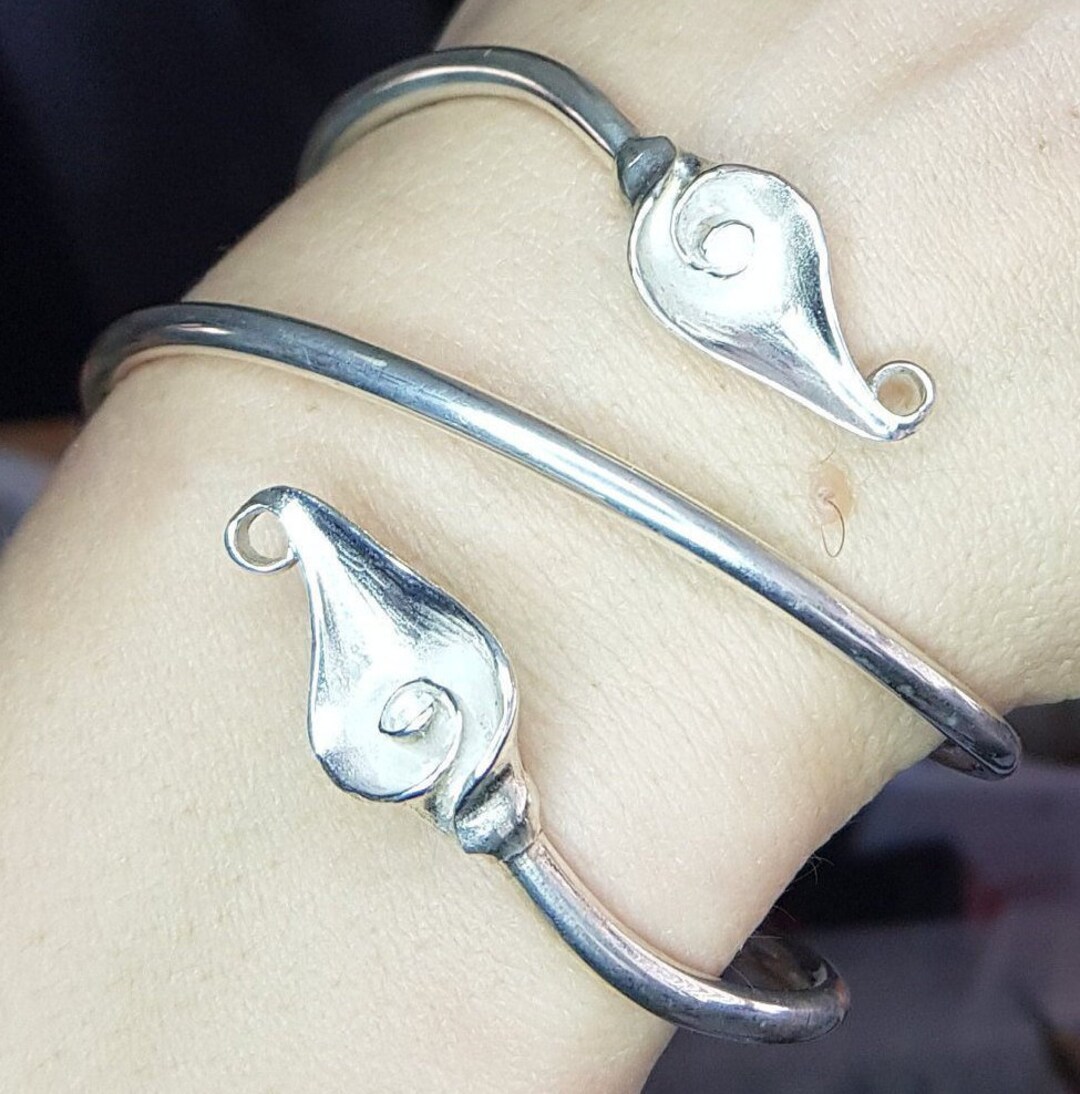 Calla Lily Bangle Sterling Silver Handmade - Etsy