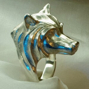 Wolf Ring Handmade Stering Silver Direwolf Ring 3d Wolf Head Ring - Etsy