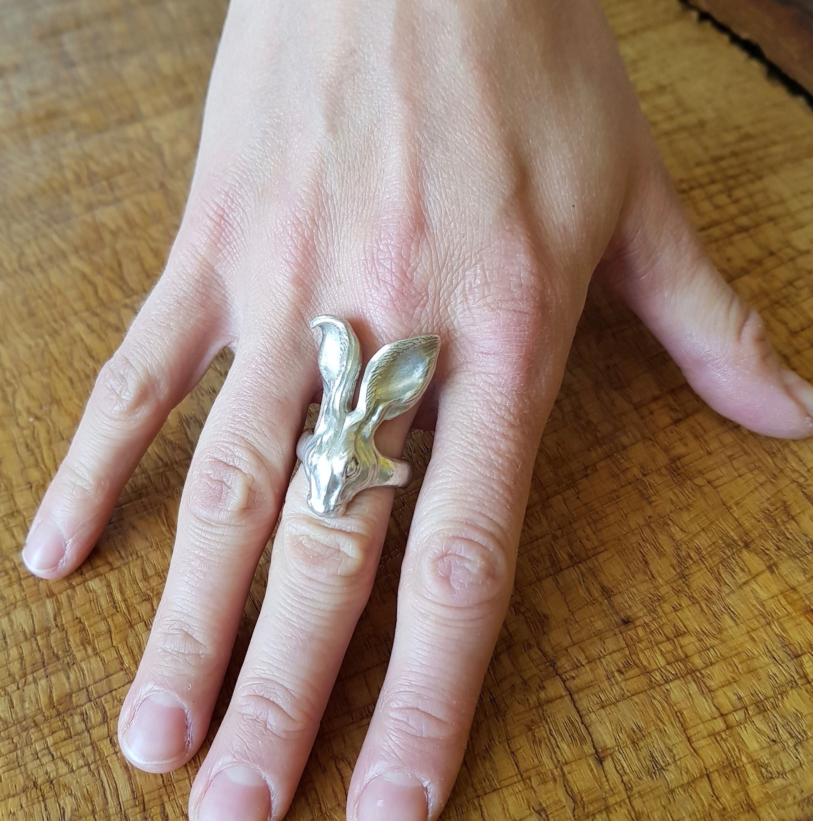 Hare Ring Sterling Silver Handmade - Etsy UK