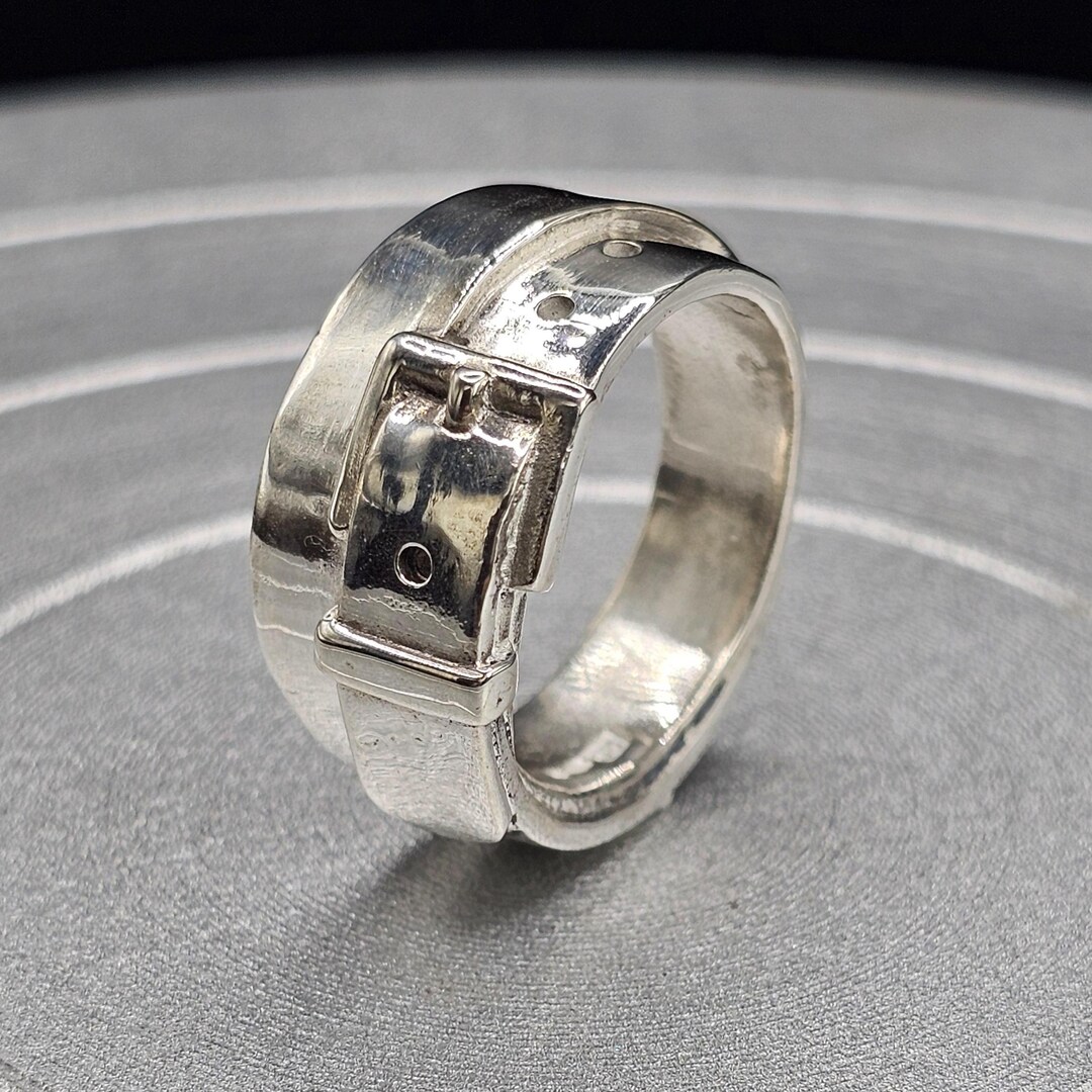 Belt Ring Sterling Silver Handmade Wrapped Belt Buckle Boyfriend Gift ...