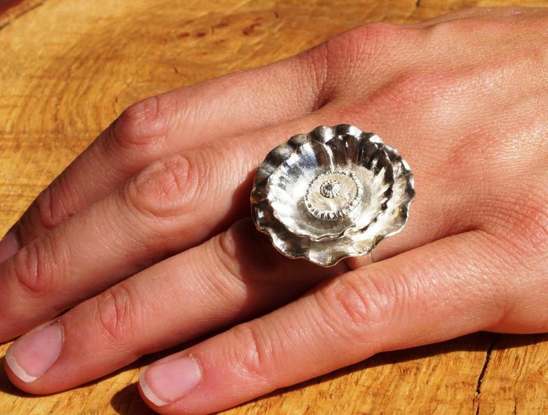 Poppy Ring Sterling Silver Handmade | Etsy
