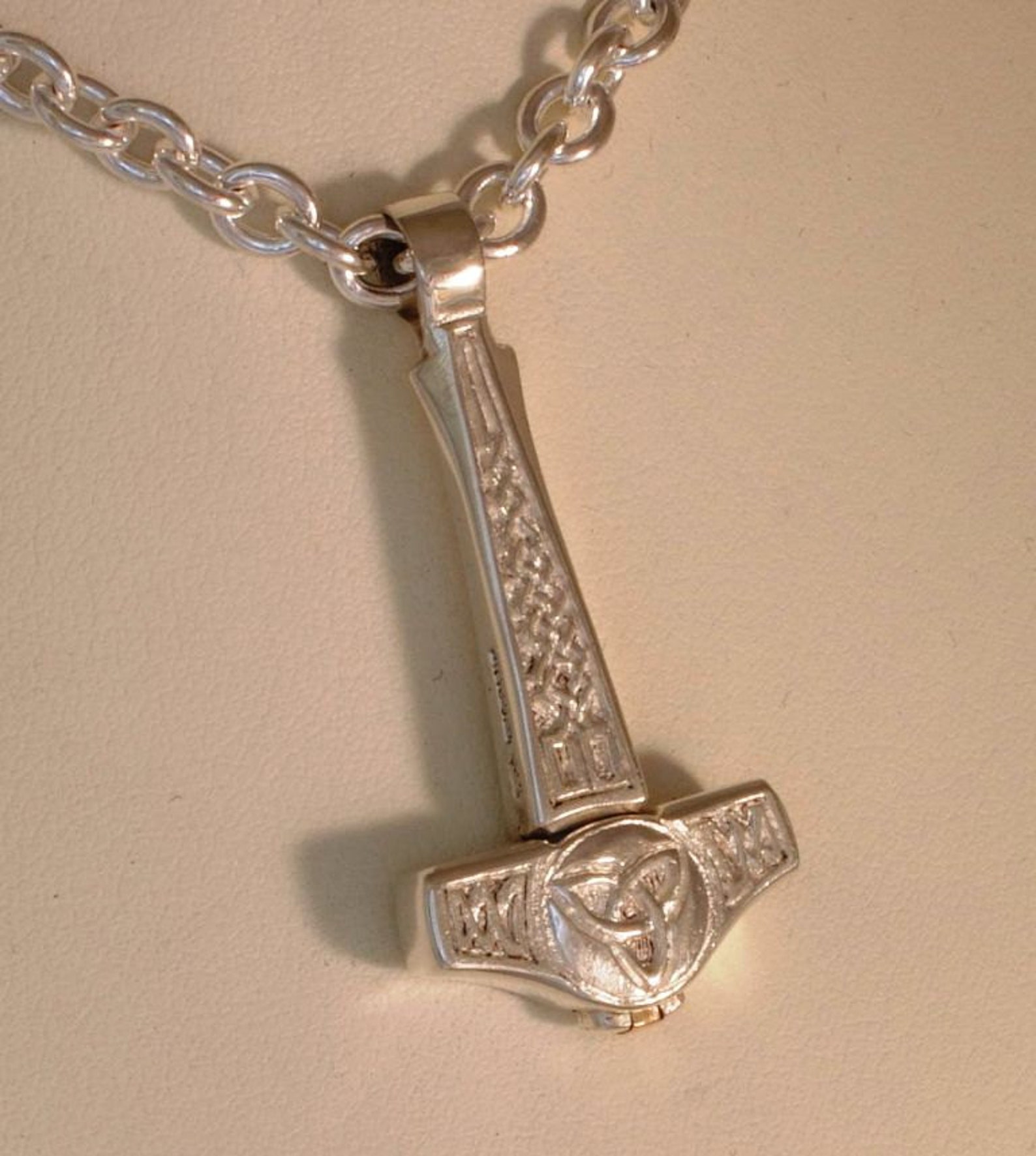 Thor Hammer Silver Pendant Necklace Handmade - Etsy