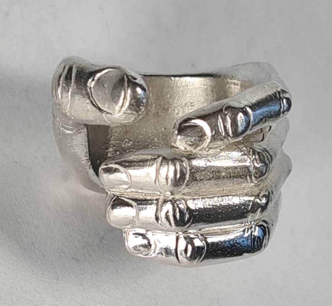 Massive Hand Ring Handmade Sterling Silver - Etsy