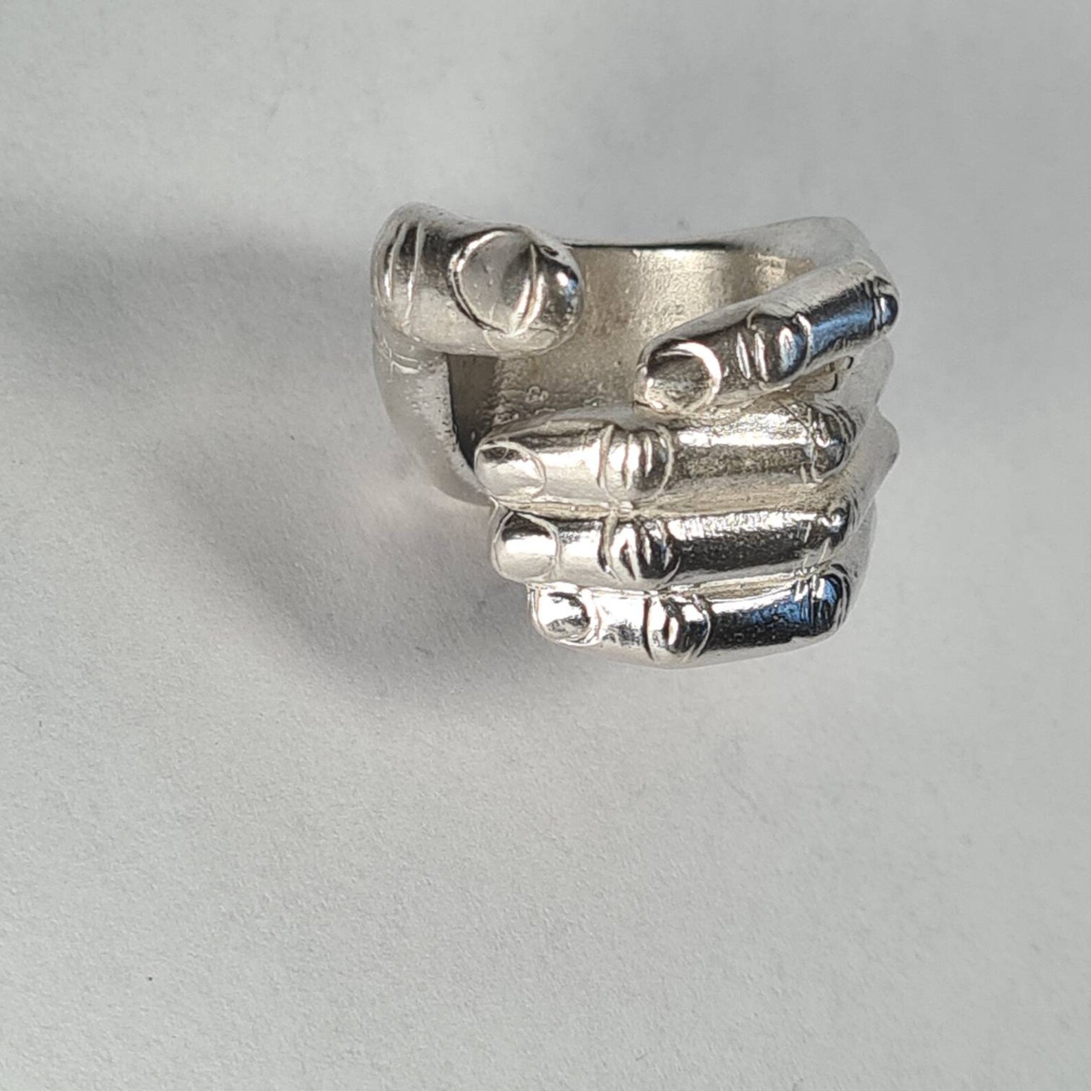 Massive Hand Ring Handmade Sterling Silver - Etsy