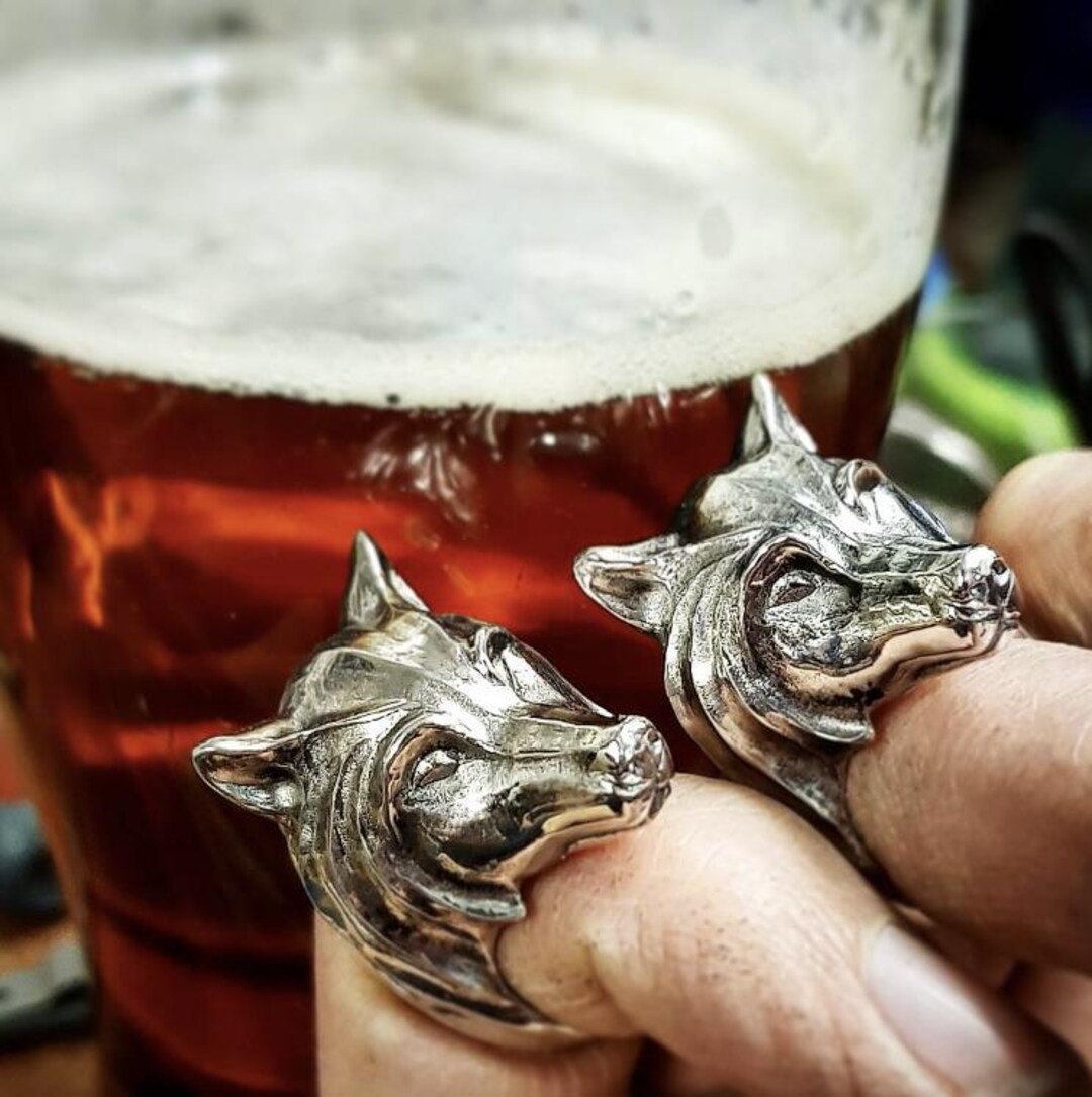 Wolf Ring Handmade Stering Silver Direwolf Ring 3d Wolf Head Ring - Etsy