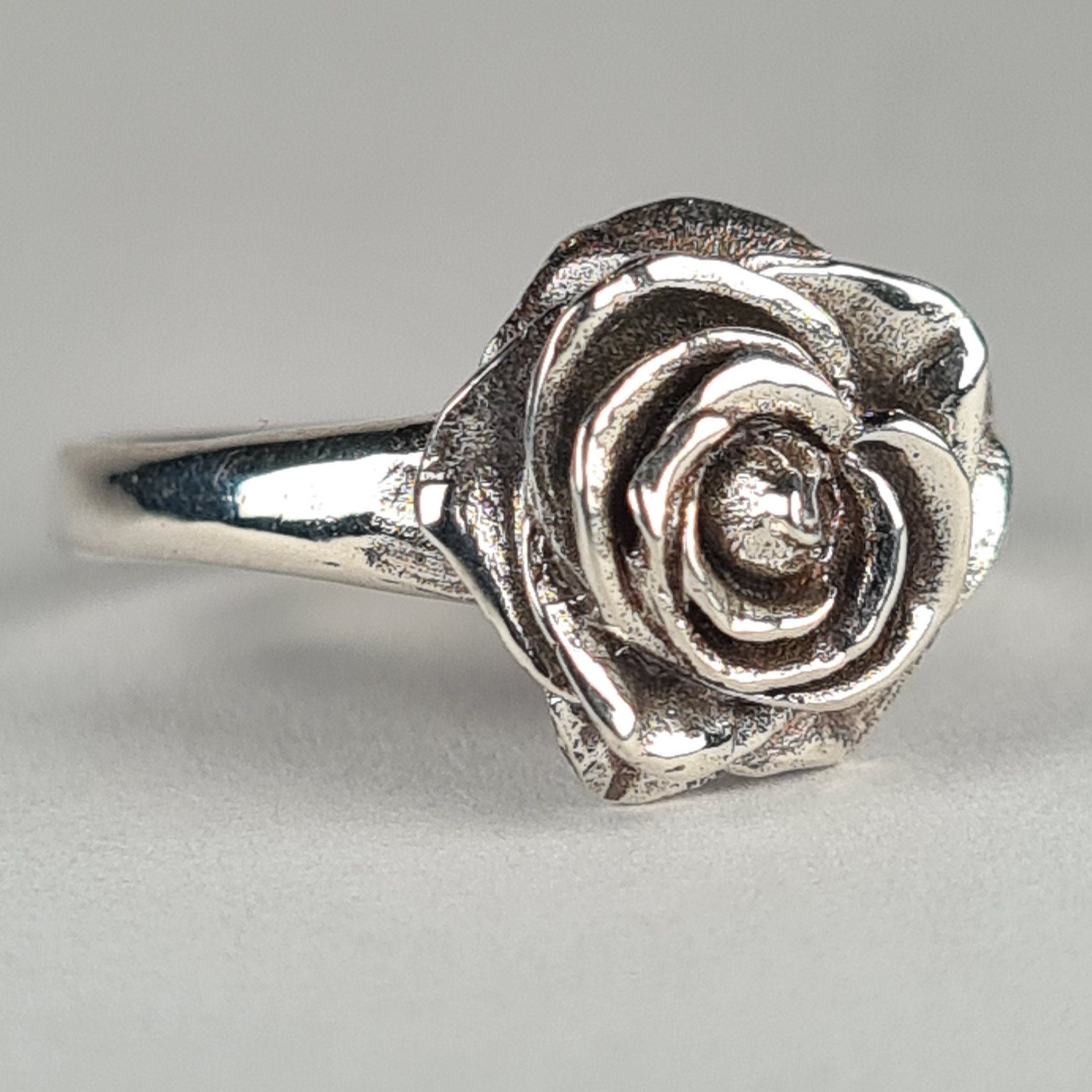 Rose Ring Sterling Silver Handmade, Hybrid Tea Rose - Etsy
