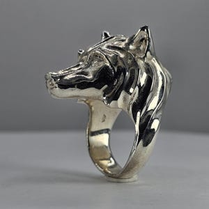 Wolf Ring Handmade Stering Silver Direwolf Ring 3d Wolf Head Ring - Etsy
