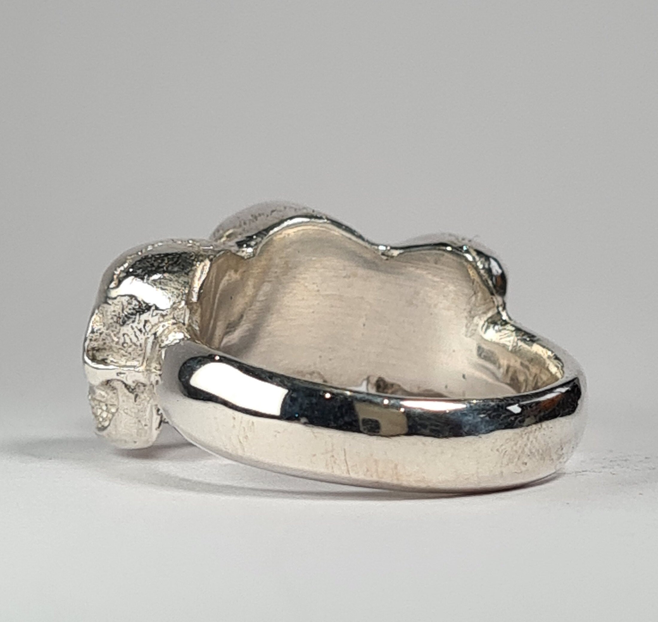 Triple Skull Ring, Sterling Silver, Handmade Skulls Ring Triple Skull Ring, Sterling Silver, Handmade Skulls Ring