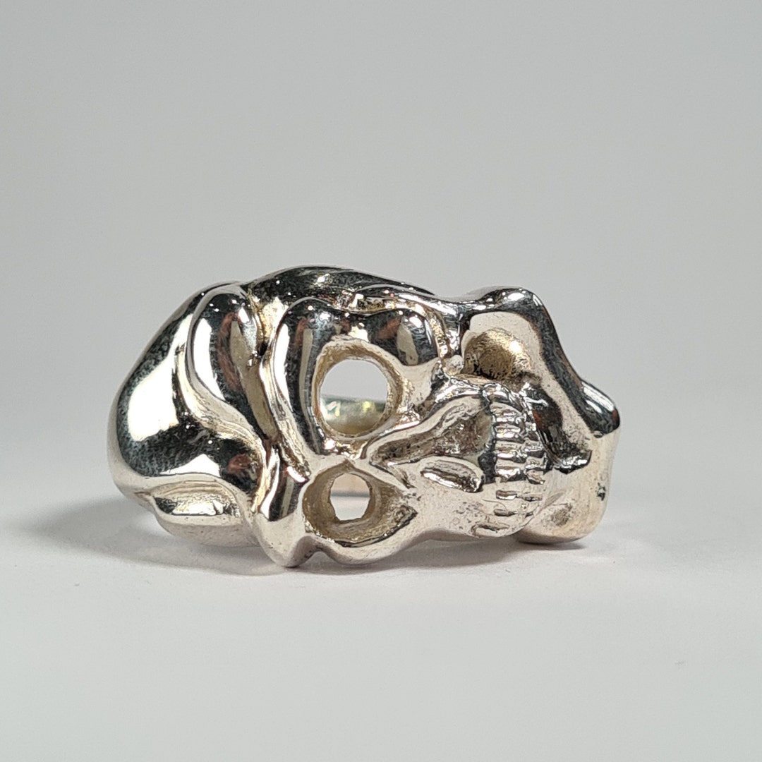 Skull Ring Handmade Sterling Silver - Etsy