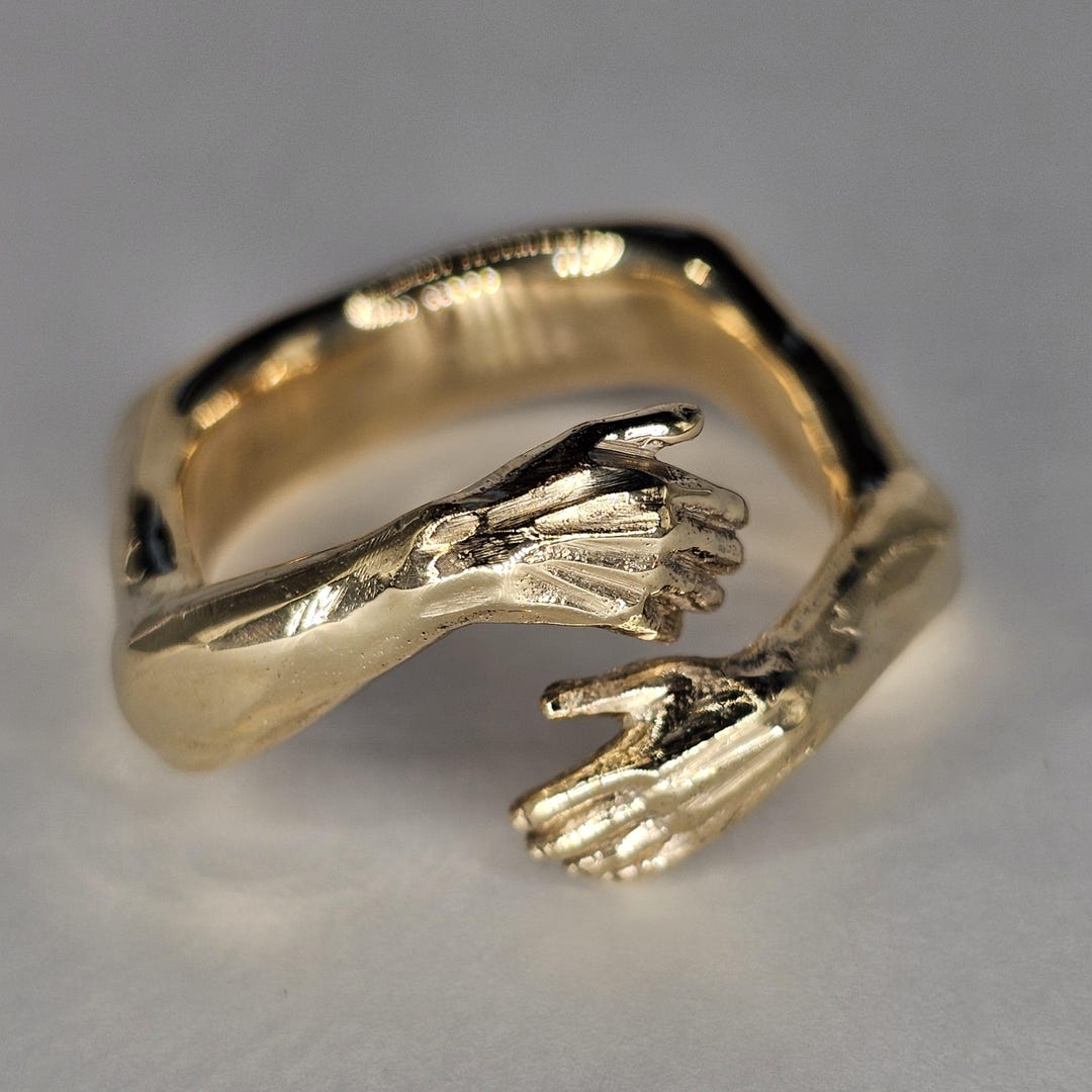Handmade 9ct Gold Hug Ring: Friendship Cuddle Ring - Etsy