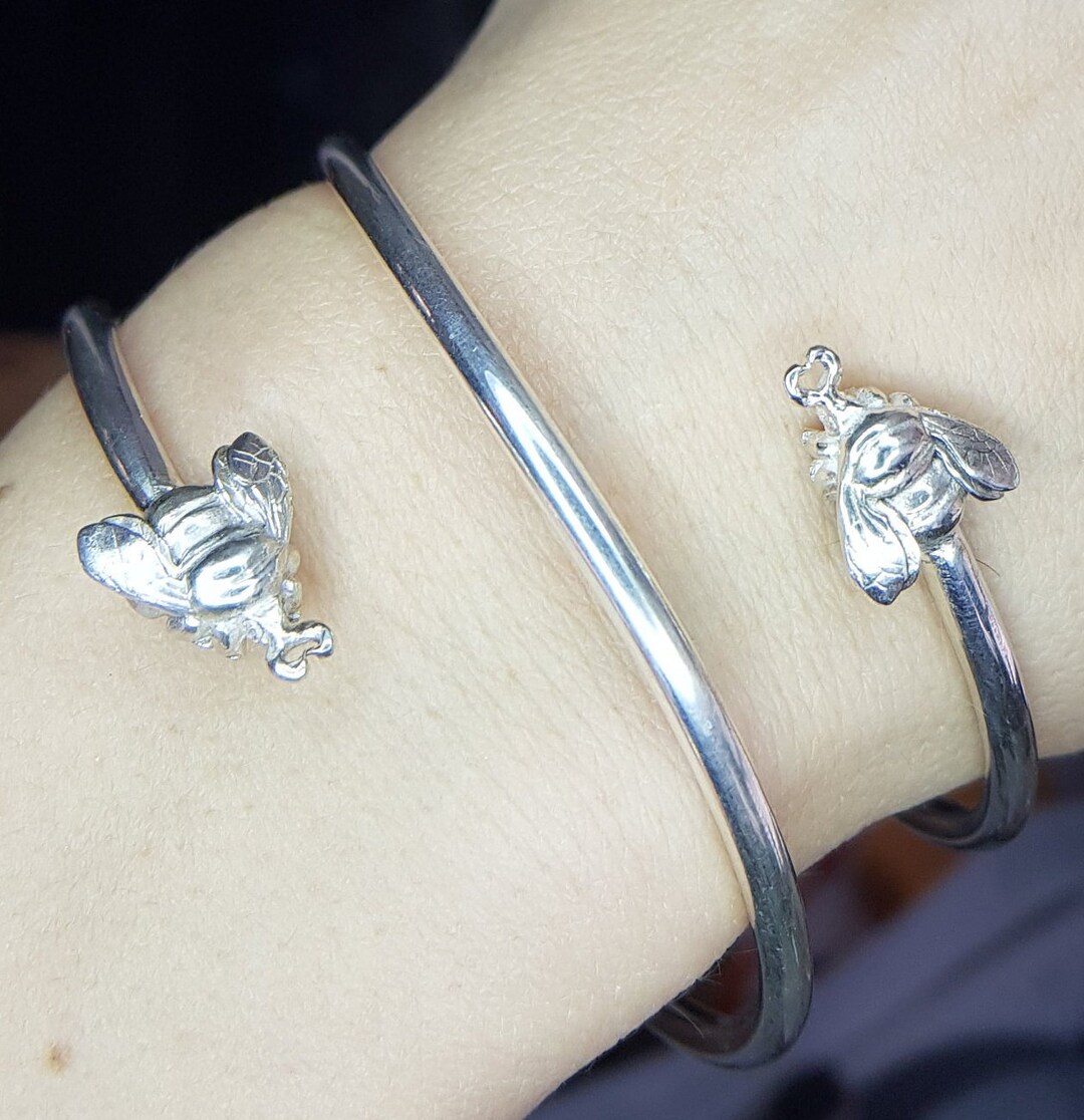 Bumble Bee Bangle Sterling Silver Handmade - Etsy