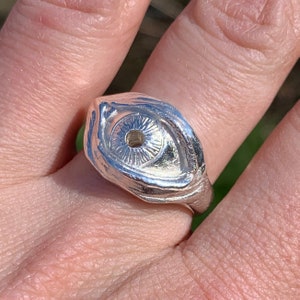 Eye Ring, Sterling Silver, Handmade, Unusual Ring, Sapphire Ring - Etsy