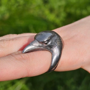 Eric the Crow Ring Bird Ring Large Animal Ring Raven Corvus Corvidae ...