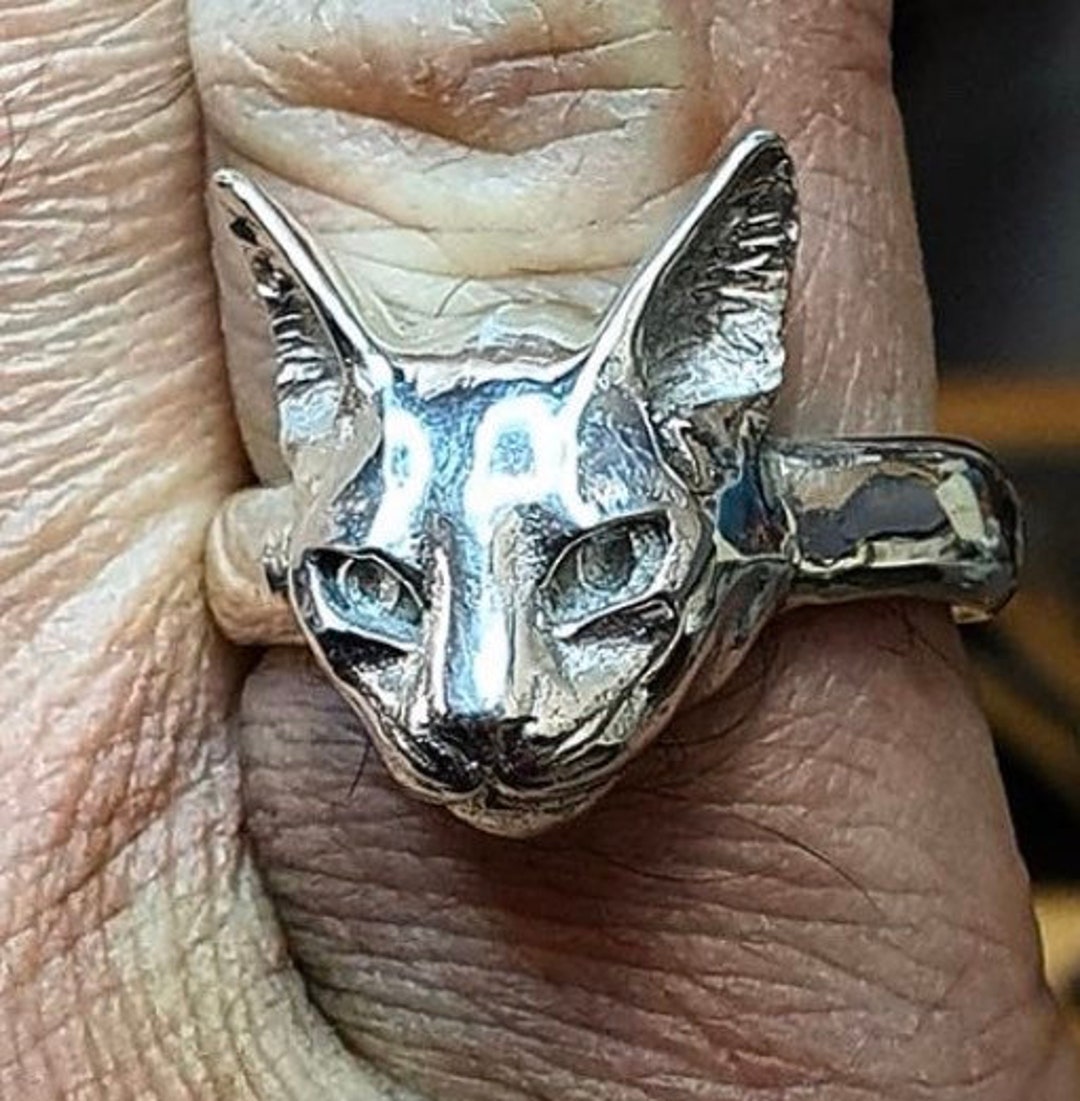 Abyssinian Cat Ring Sterling Silver Handmade - Etsy