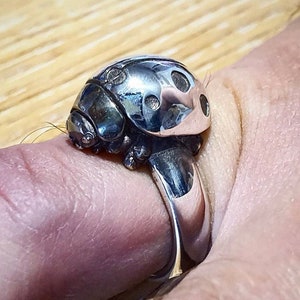Ladybird Ladybug Ring Sterling Silver Handmade - Etsy