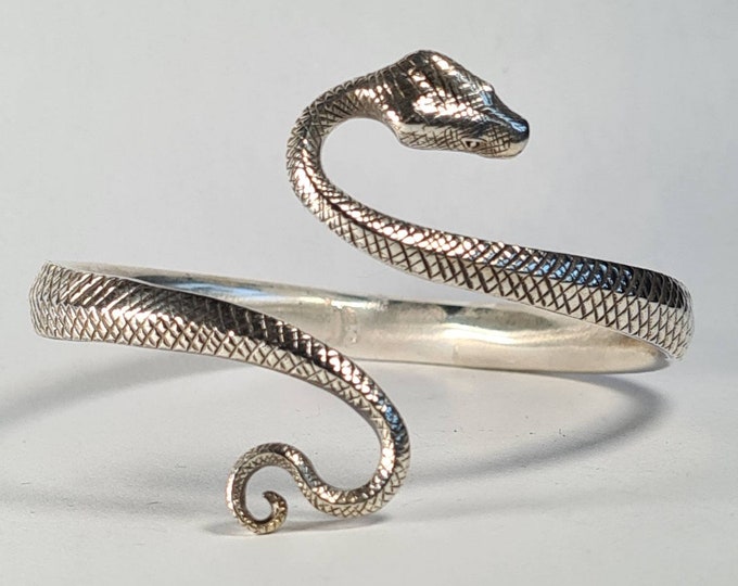 Snake Bangle Sterling Silver Handmade - Etsy