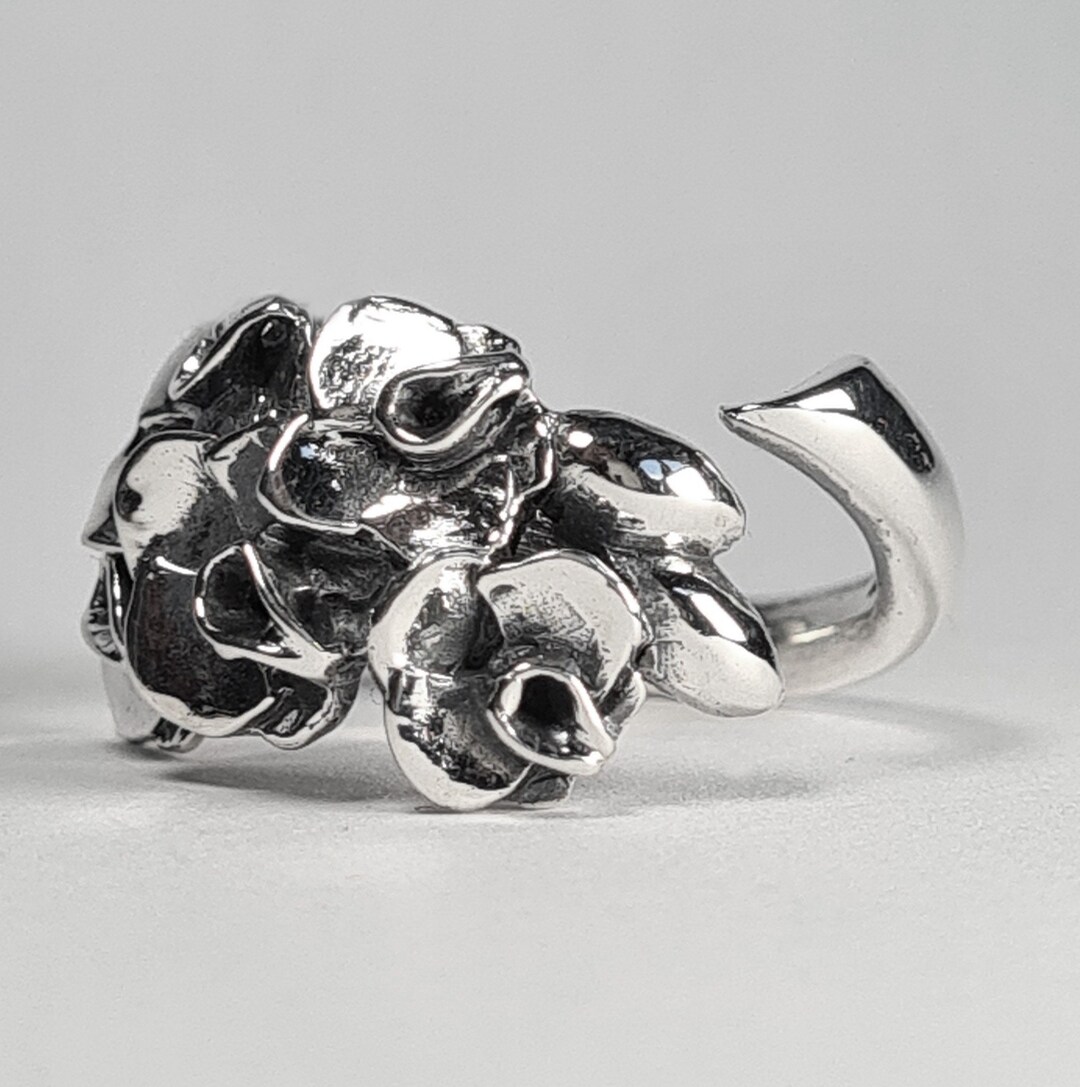 Orchid Ring Sterling Silver Handmade - Etsy