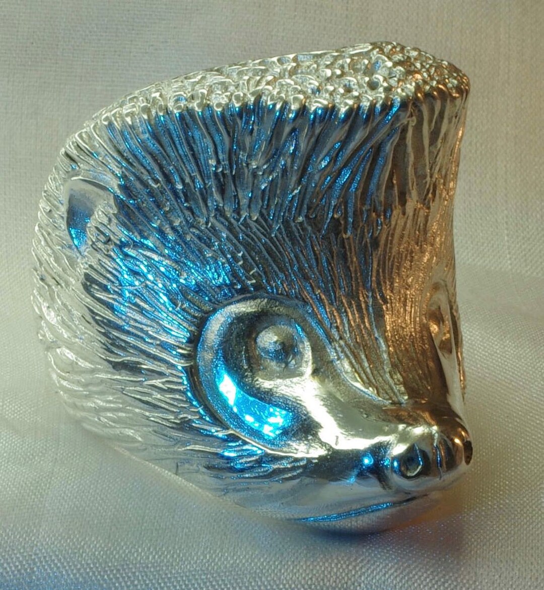 Hedgehog Ring Handmade Sterling Silver Heavy - Etsy
