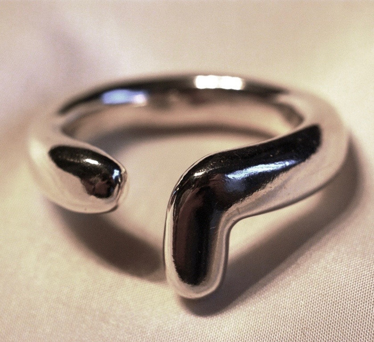 Accent Sterling Silver Ring Handmade Unusual - Etsy