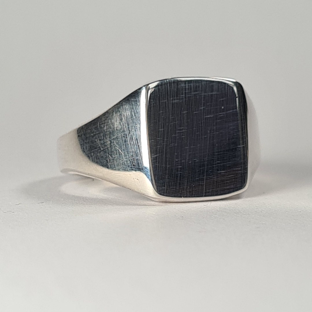 Sterling Silver Signet Ring, Square Style - Etsy