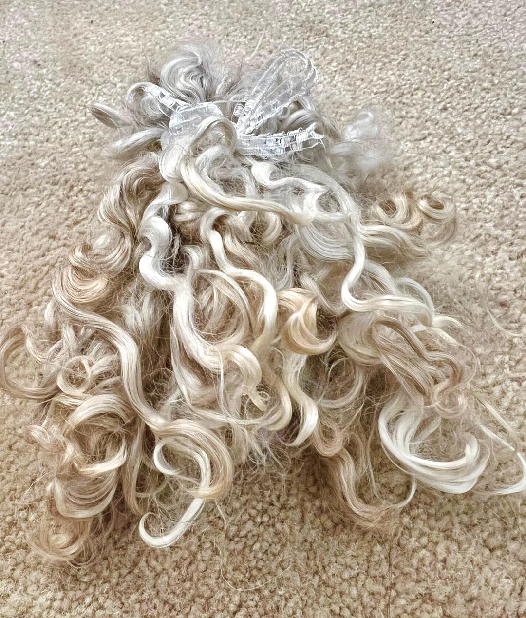 Undyed Mohair Locks: Cream, White Fleece for Doll Hair, Felting ...