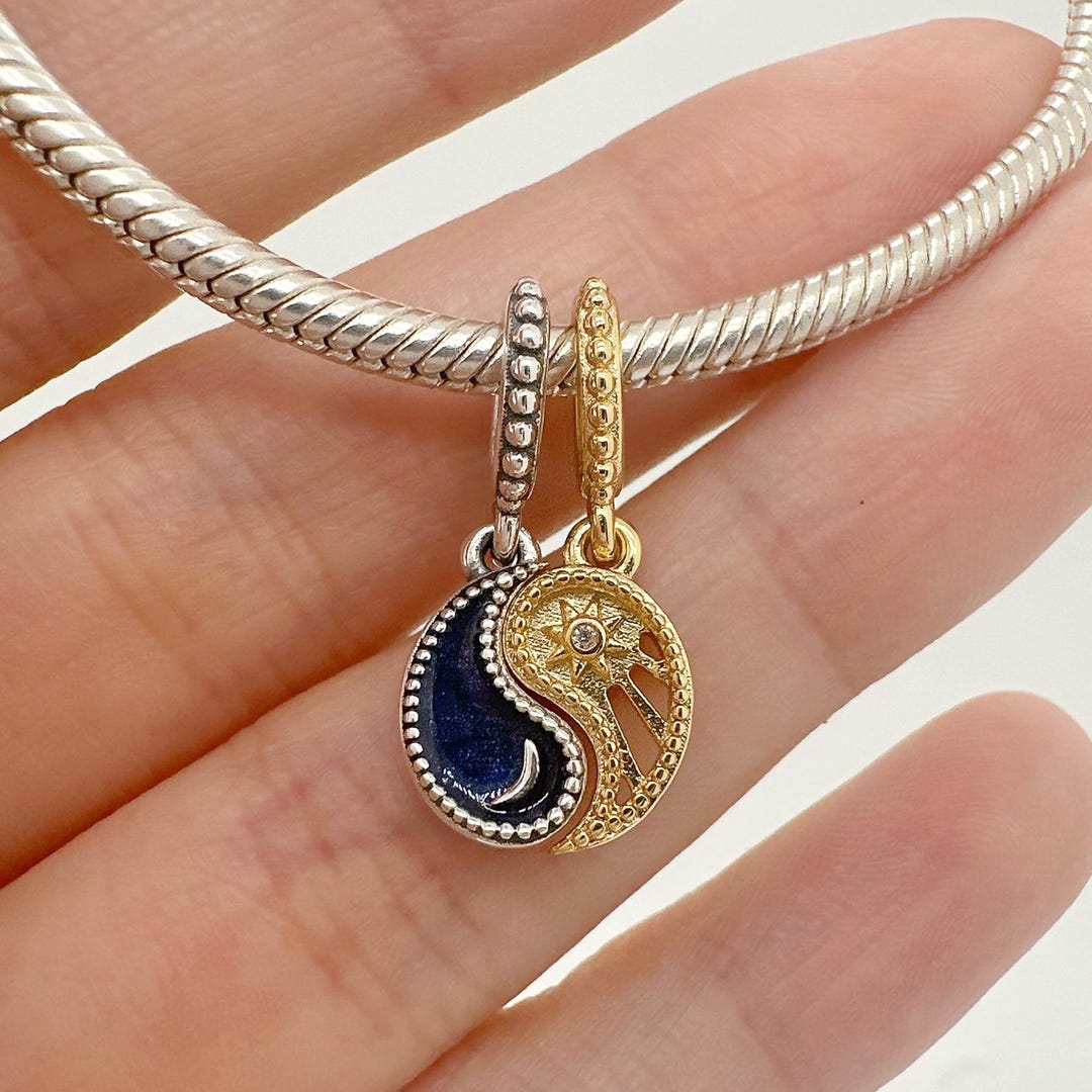 Two-tone Splittable Sun & Moon Dangle Charmsilver Charmcharm for ...