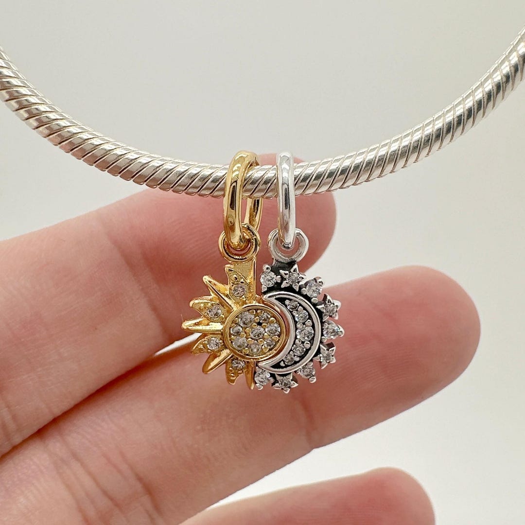 Splittable Sun & Moon Dangle Charm2024 Newsilver Charmcharm for ...