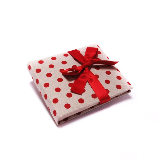 Small Linen Photo Album Red Polka Dots, 6"x8" 30 Sheets - Etsy