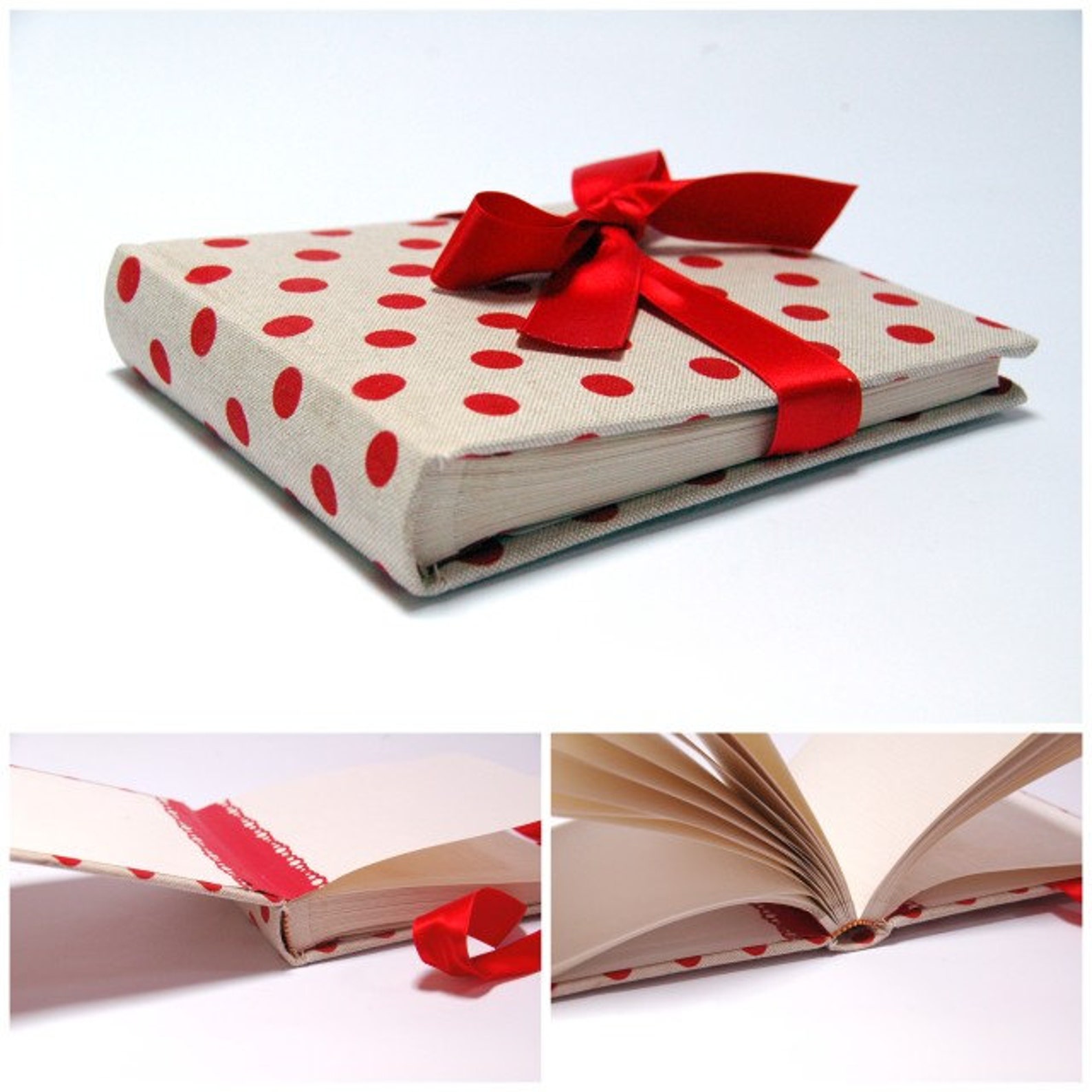 Small Linen Photo Album Red Polka Dots, 6"x8" 30 Sheets - Etsy