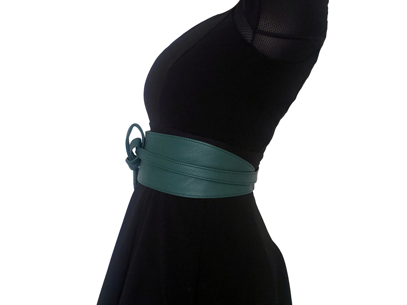 Wide Leather Wrap Obi Belt Green Leather Belt Women Stunning - Etsy