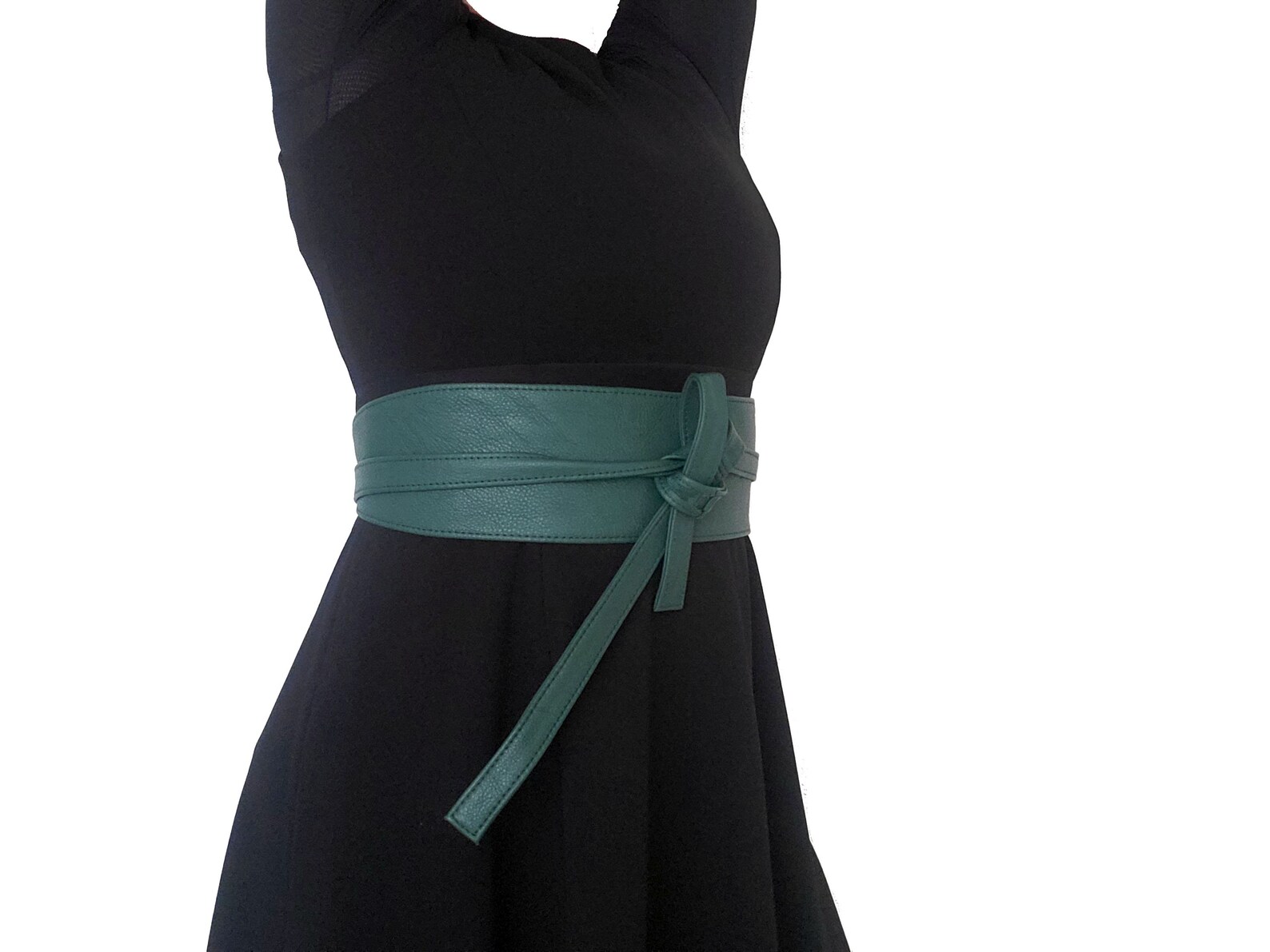 Wide Leather Wrap Obi Belt Green Leather Belt Women Stunning - Etsy