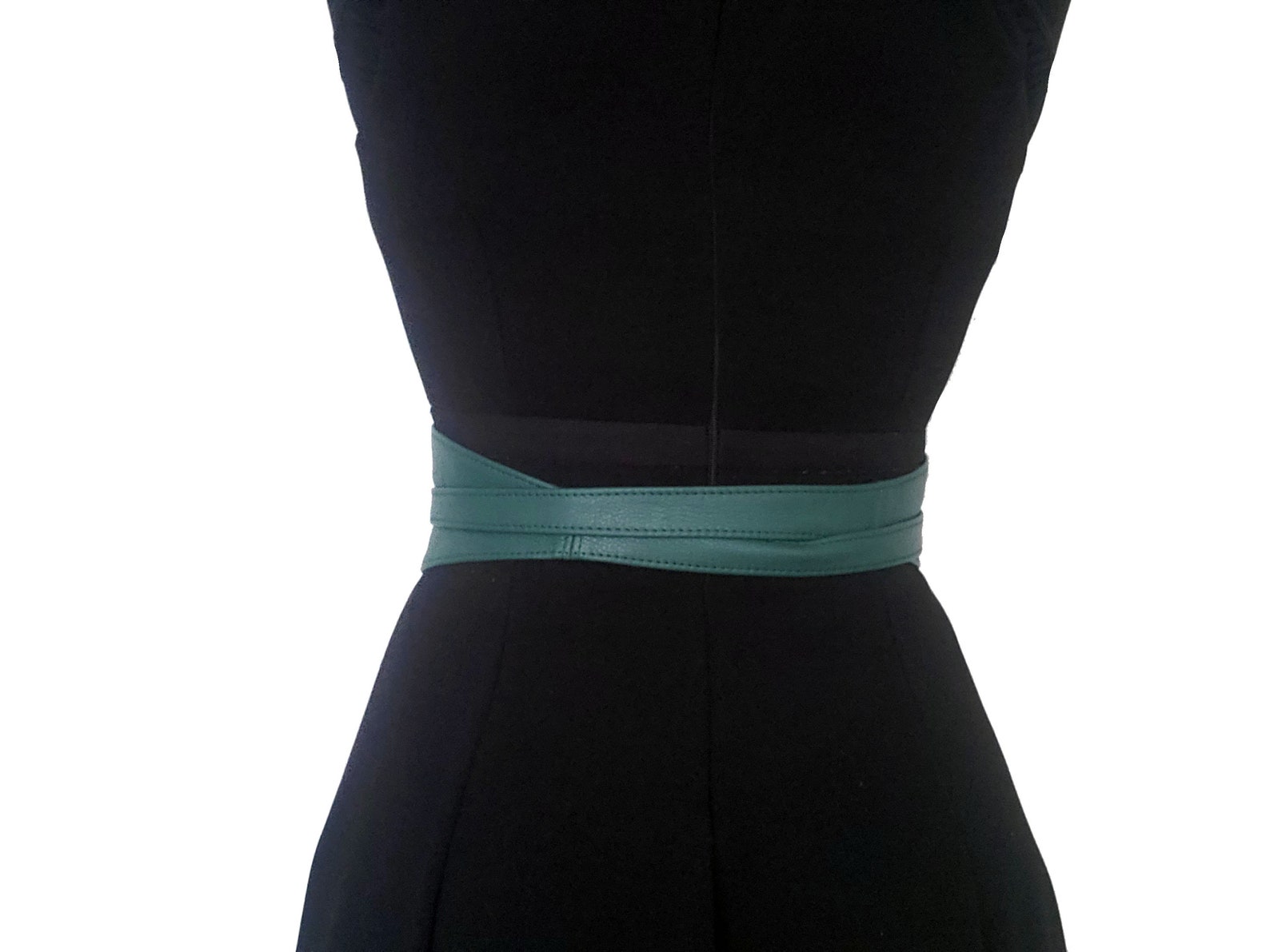 Wide Leather Wrap Obi Belt Green Leather Belt Women Stunning - Etsy