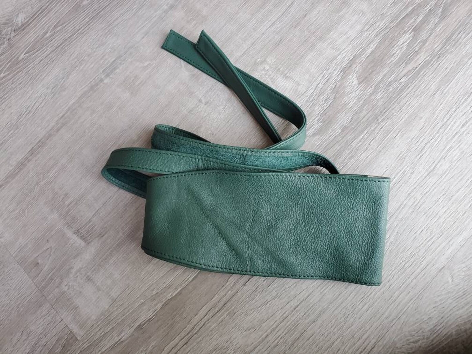 Wide Leather Wrap Obi Belt Green Leather Belt Women Stunning - Etsy