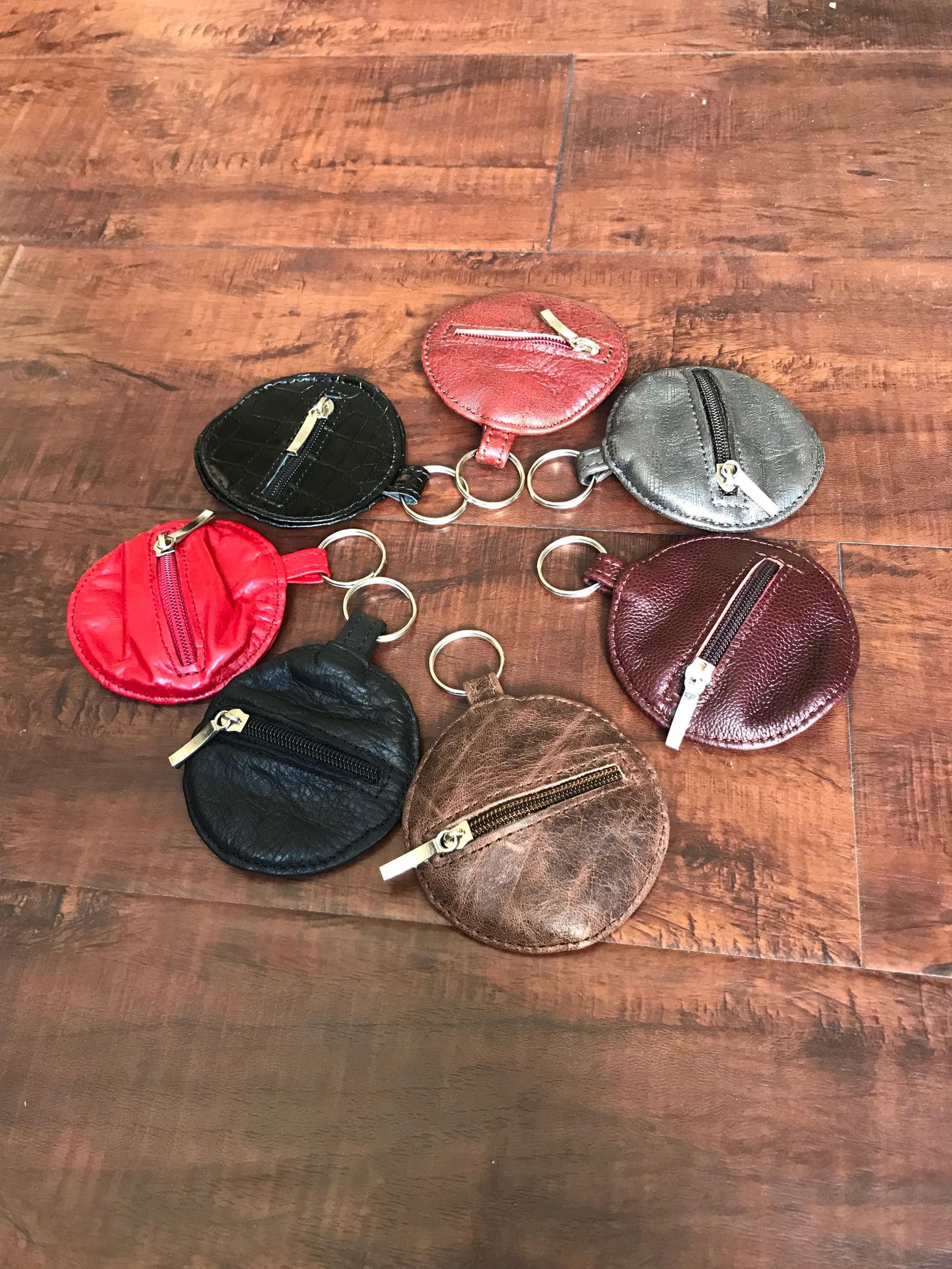 Leather Keychain Keychain Holder Small Pouch Coin Bag | Etsy
