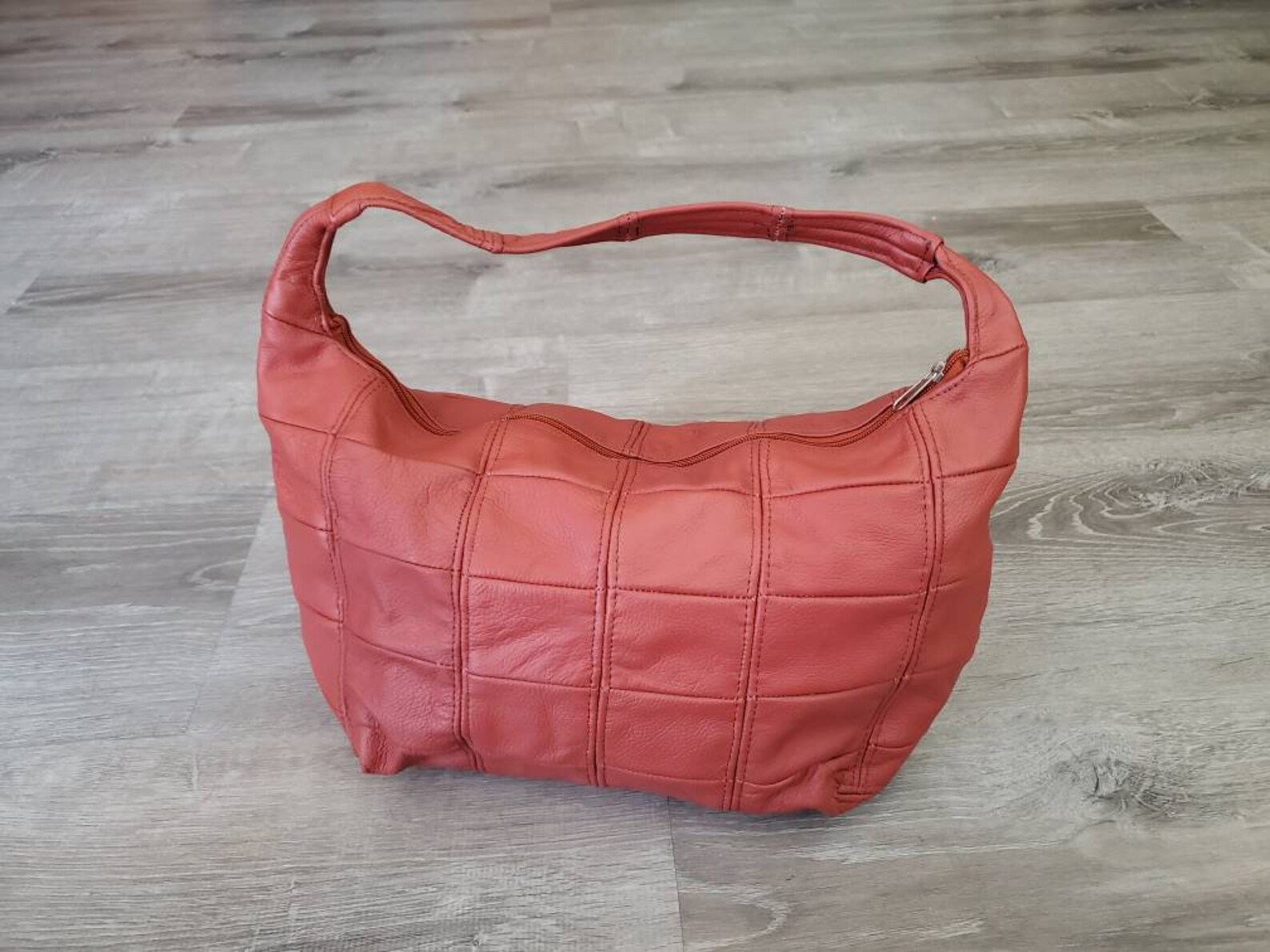 Leather Coral Pink Hobo Bag Casual Everyday Bag Shoulder - Etsy