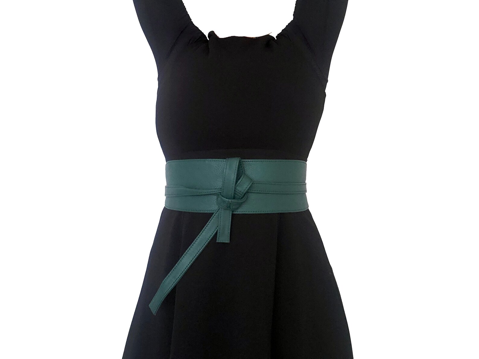 Wide Leather Wrap Obi Belt Green Leather Belt Women Stunning - Etsy