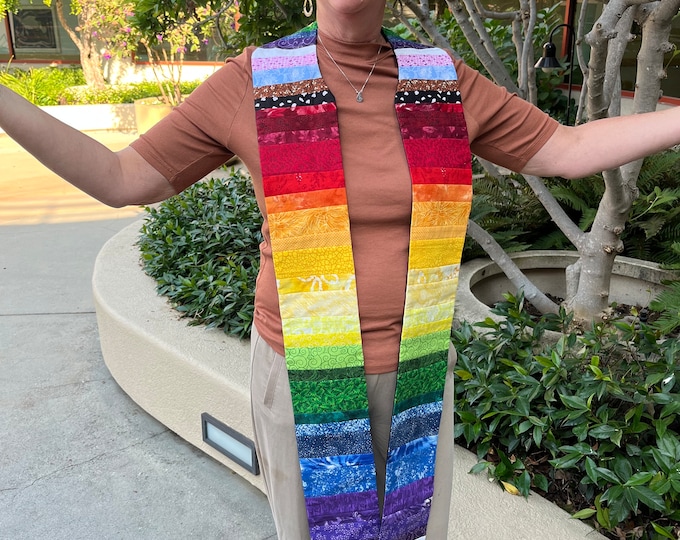 Ordinary Time Stole Applique Paper Pattern, Rainbow Colors With Dove ...